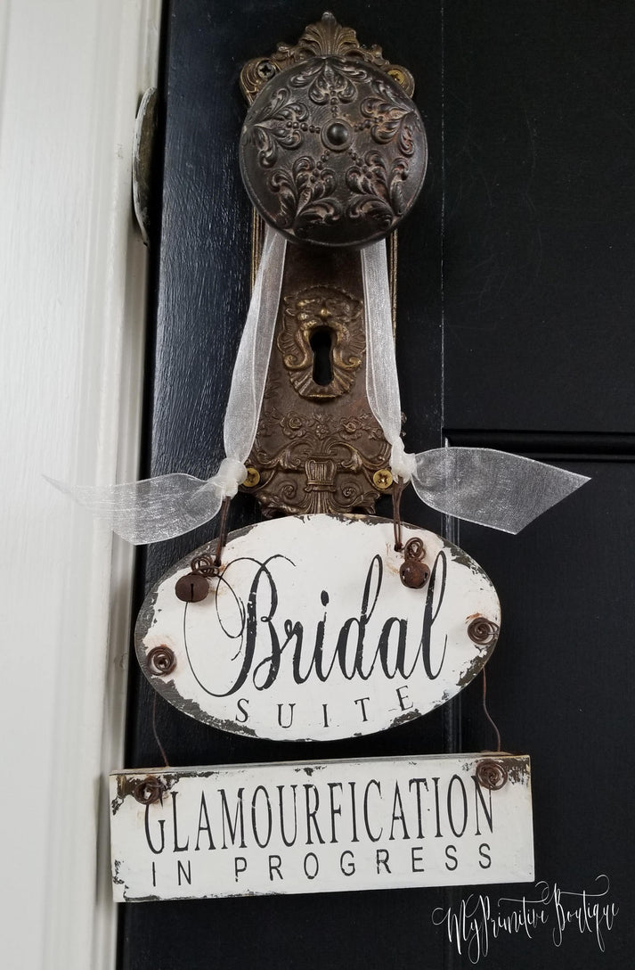 Rustic Bridal Suite Sign | Wedding Door Hanger | My Primitive Boutique