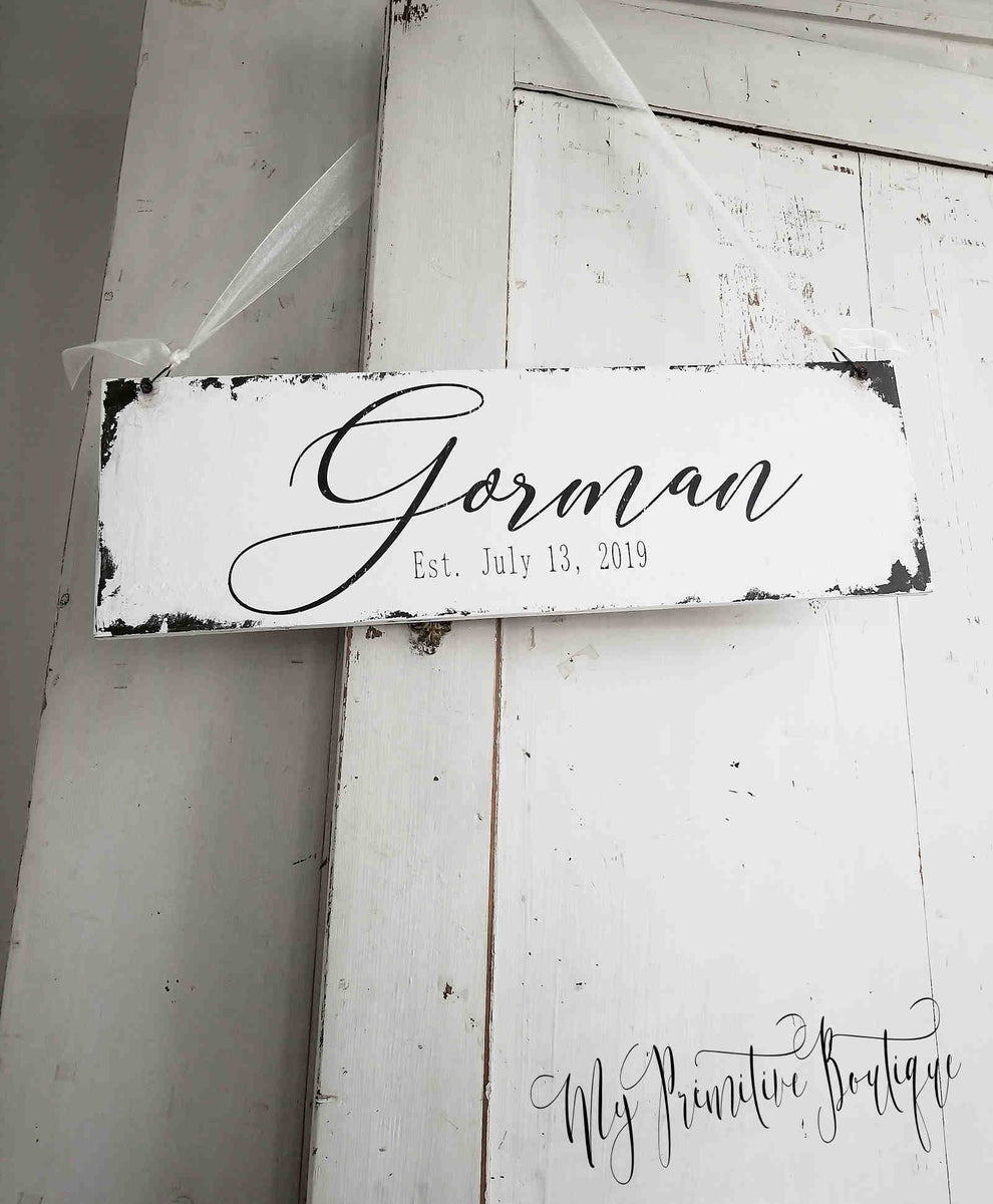 Personalized Wedding Name Sign with Established Date | Custom Last Name ...